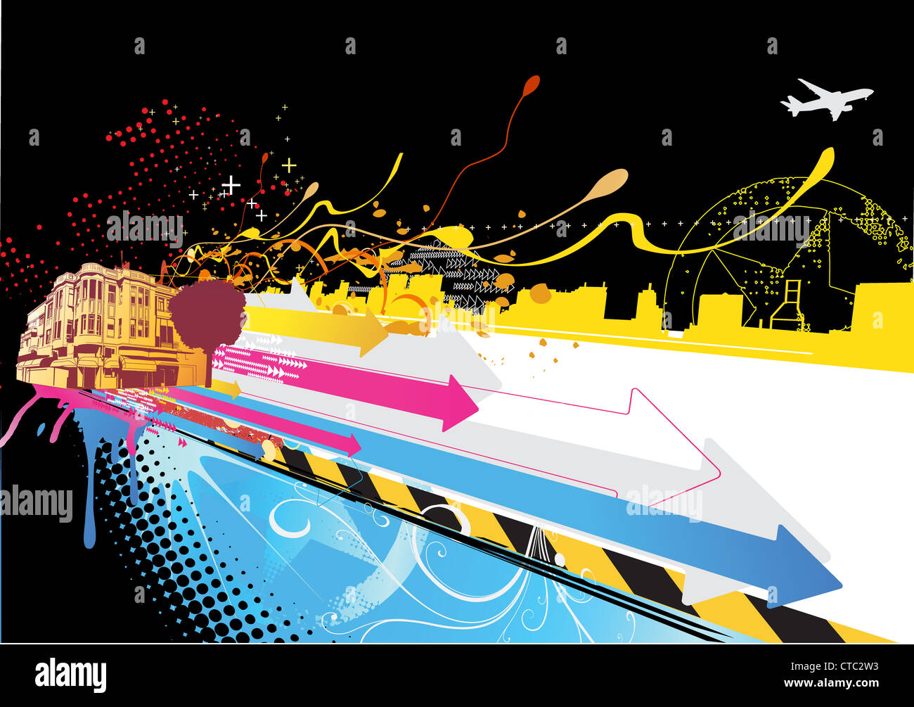Vector illustration of color lines with style urban background Stock ...
