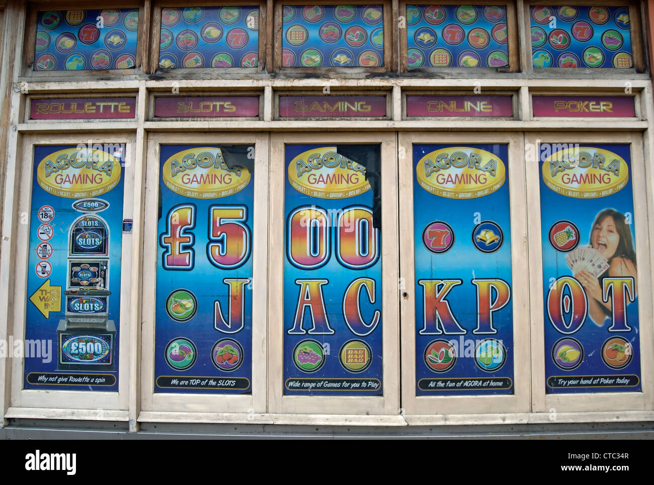 frontage of a closed amusement arcade in richmond upon thames, surrey ...