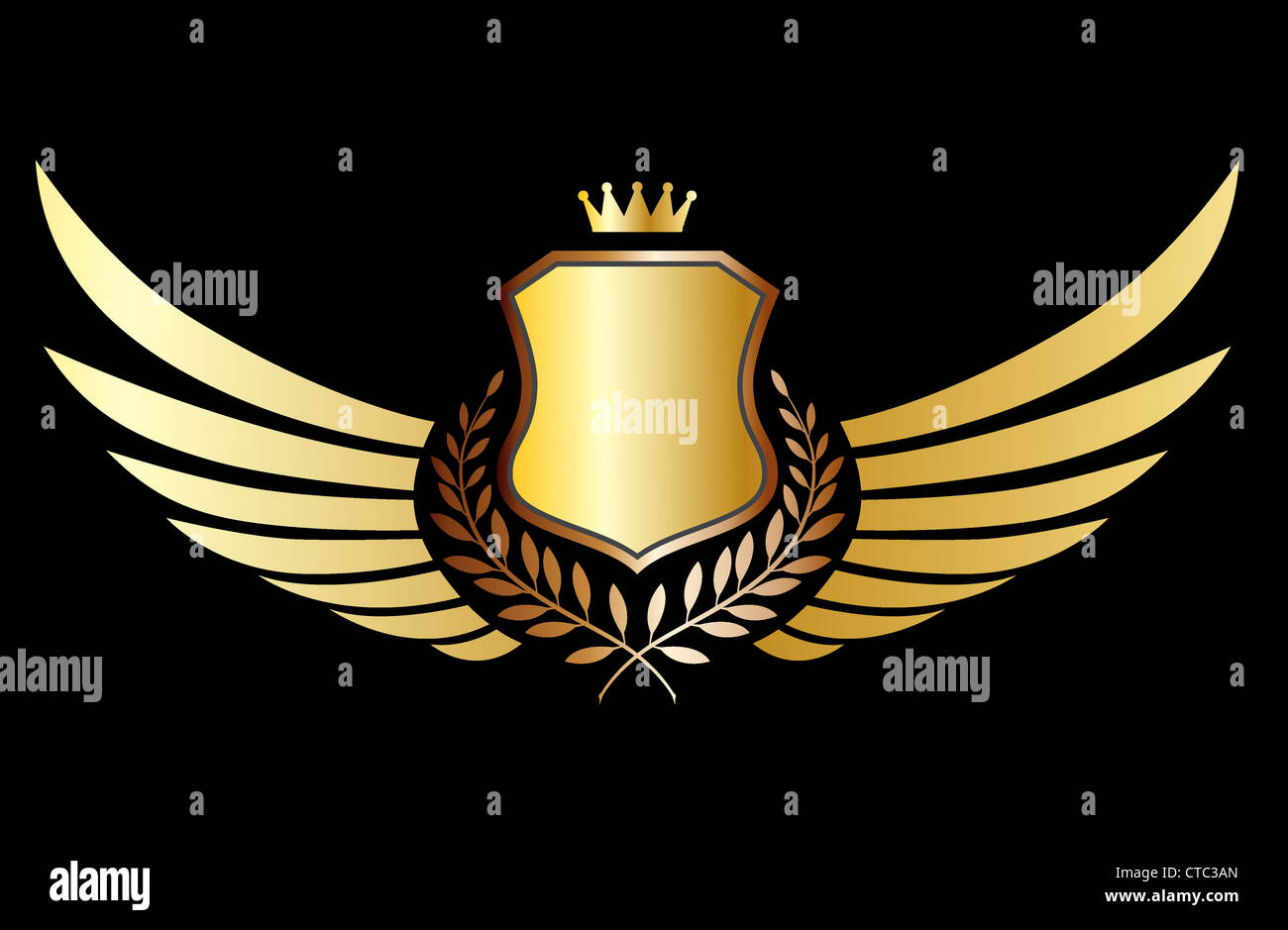 vector gold emblem vintage illustration Stock Photo - Alamy