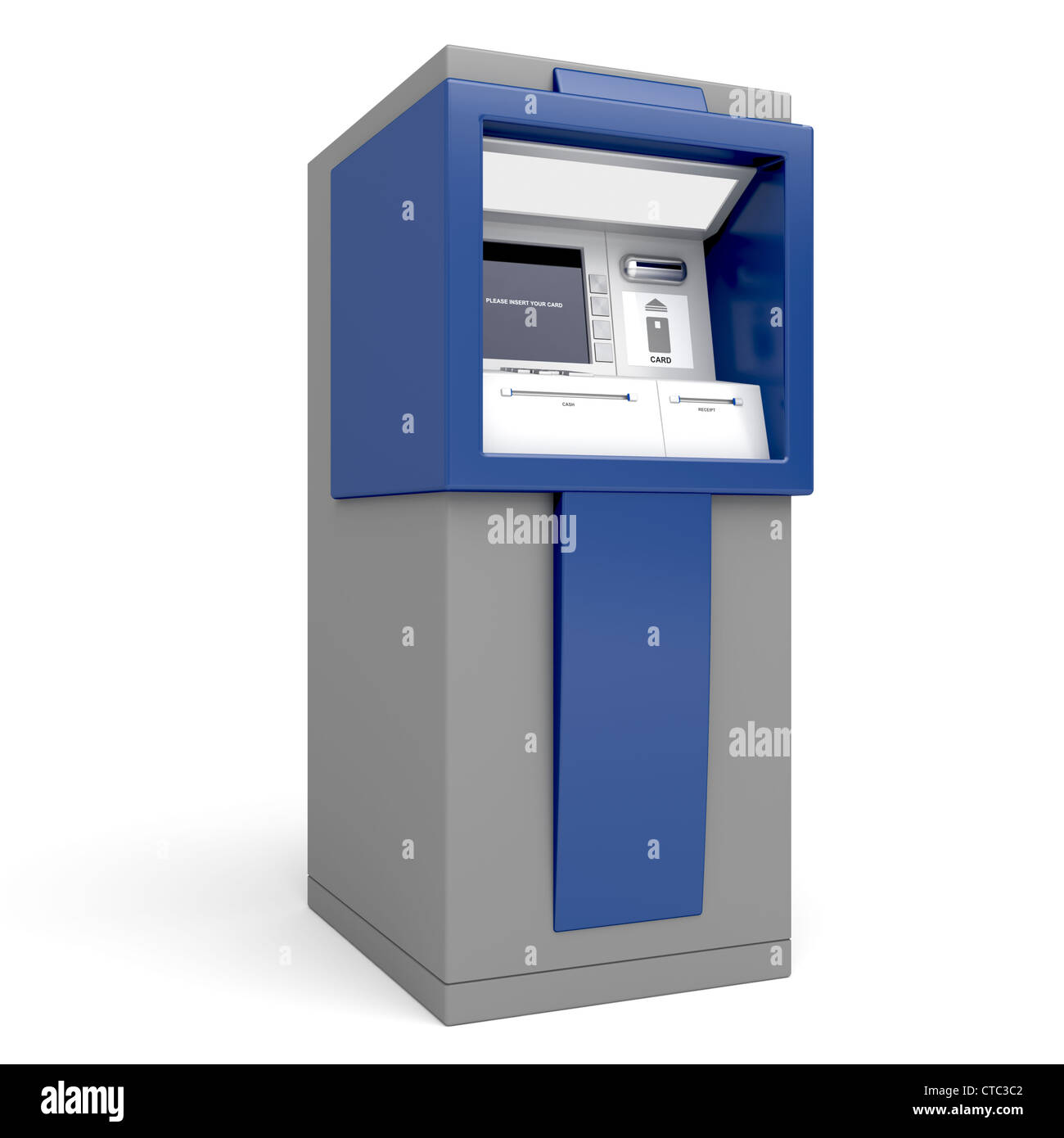 Automated teller machine on white background Stock Photo - Alamy