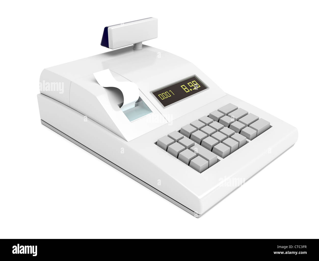 Cash register isolated on white background Stock Photo - Alamy