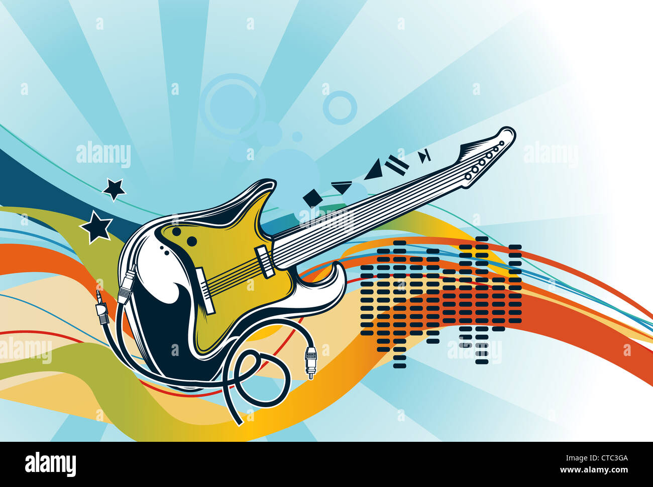 vector concert poster with guitar Stock Photo - Alamy