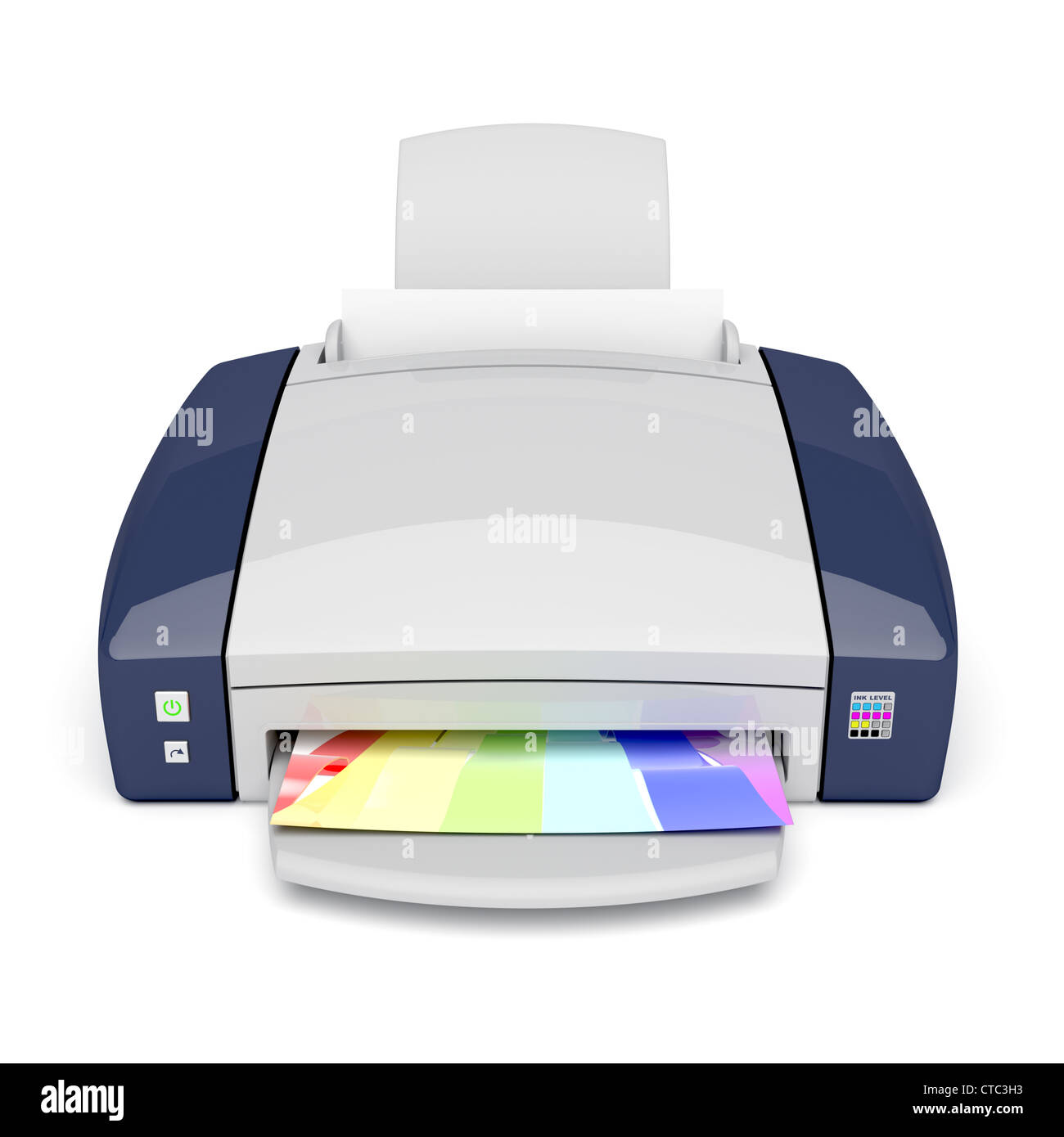 Inkjet printer on white background. Front view Stock Photo - Alamy
