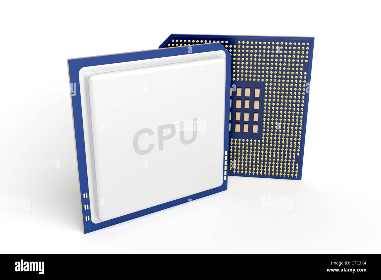 Computer processors on white background Stock Photo - Alamy