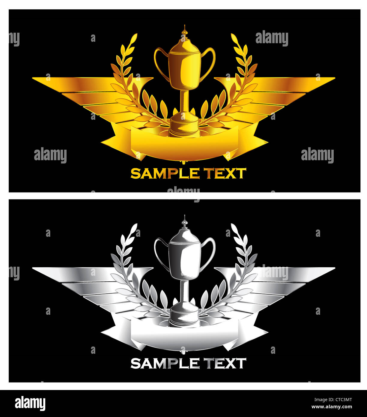 gold and silver vintage emblem vector illustration Stock Photo - Alamy