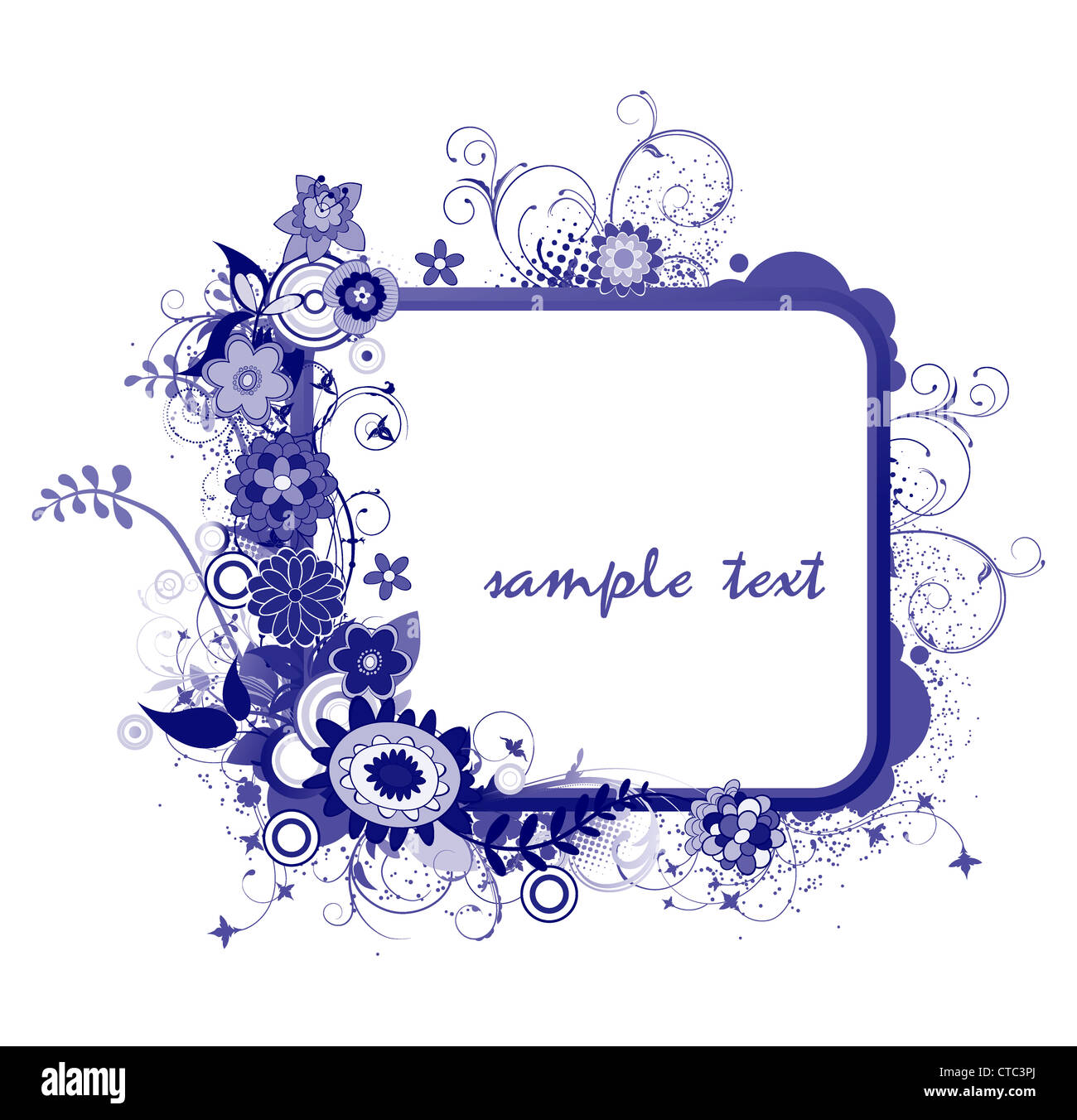 vector abstract frame with floral Stock Photo - Alamy