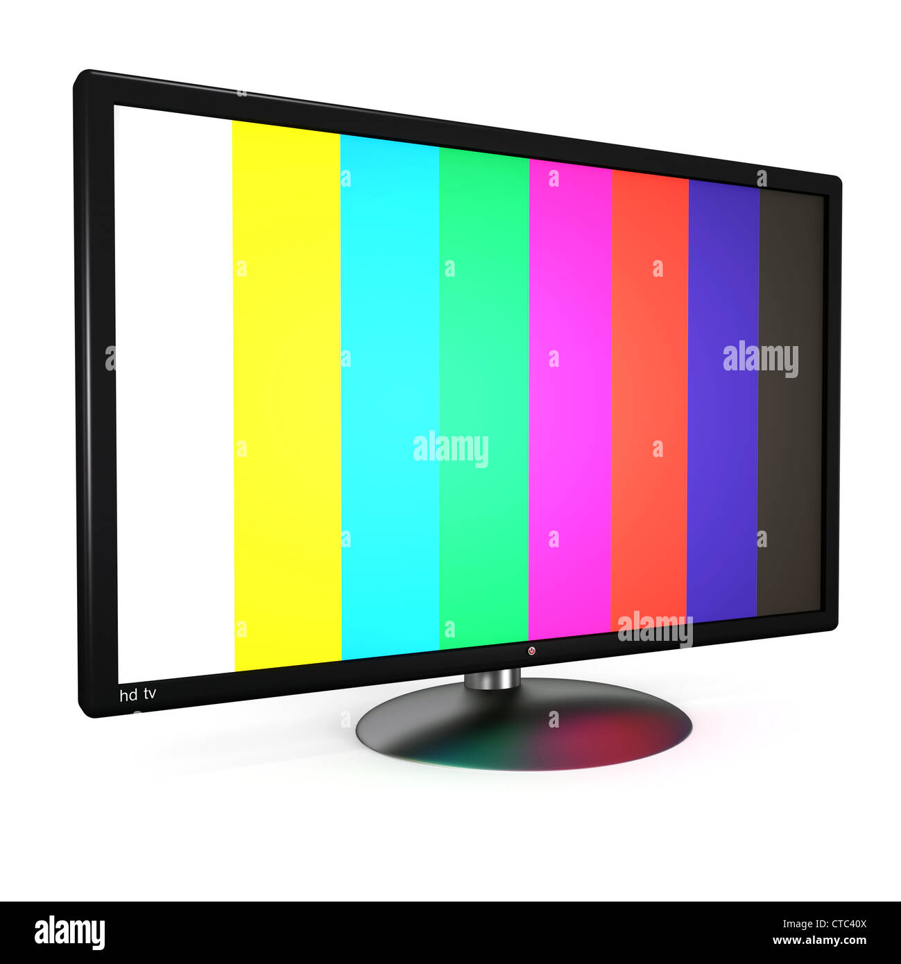 Flat screen tv isolated on white background. 3d render Stock Photo - Alamy