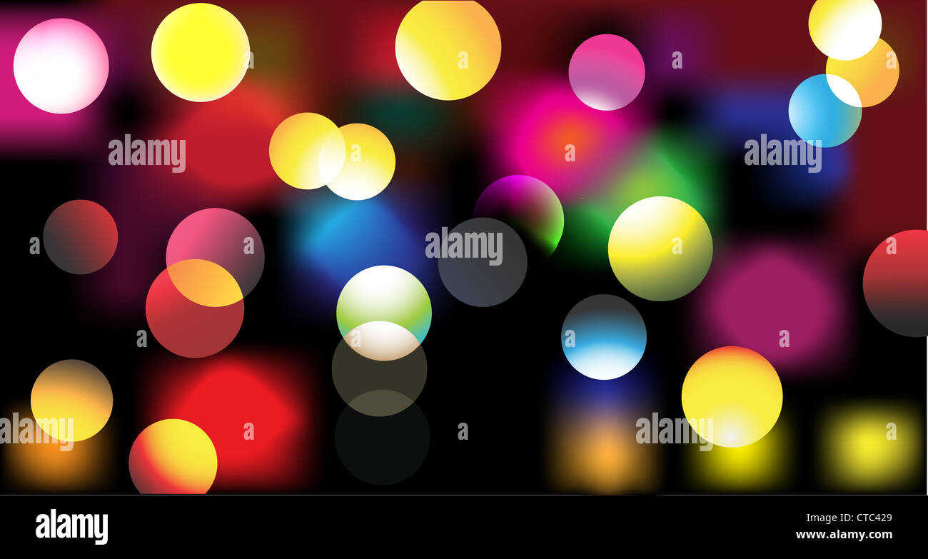 Vector illustration of disco lights dots pattern on black background ...
