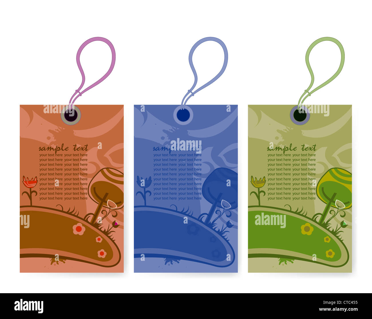 vector three spring shopping tags Stock Photo - Alamy