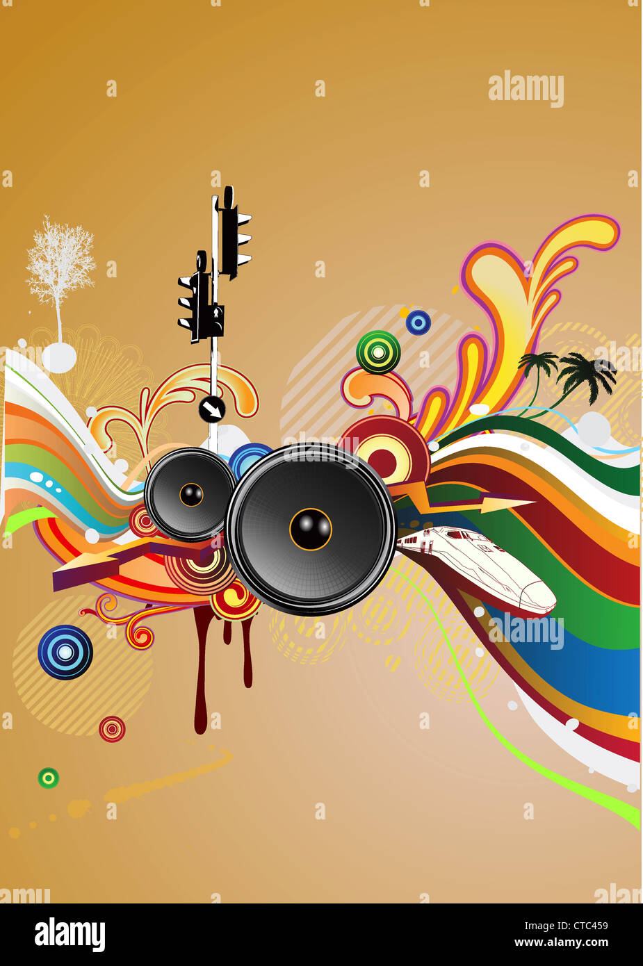 Vector illustration of shiny abstract party design Stock Photo - Alamy