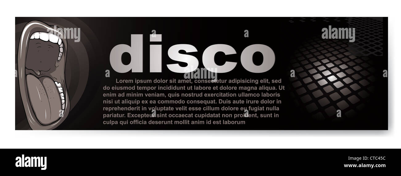 vector disco banner with mouth Stock Photo - Alamy