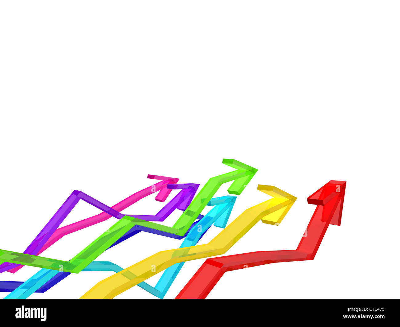 Color moving forward arrows on the white isolated background Stock ...