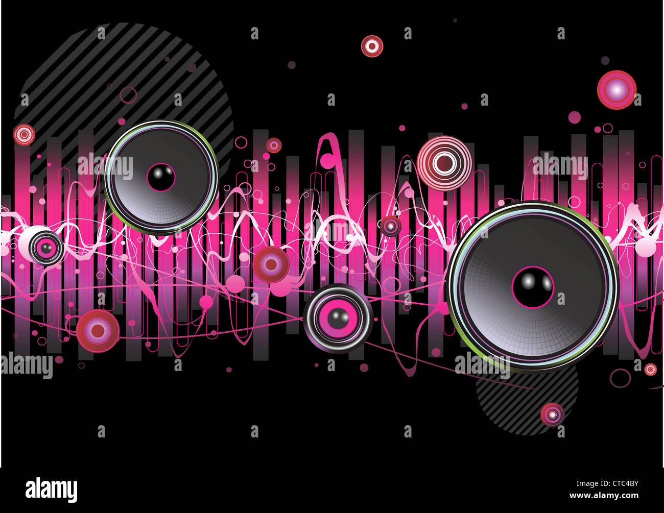 Vector illustration of pink abstract party design with urban music ...