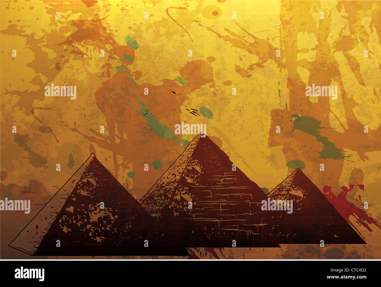 grunge background with pyramids vector illustration Stock Photo - Alamy