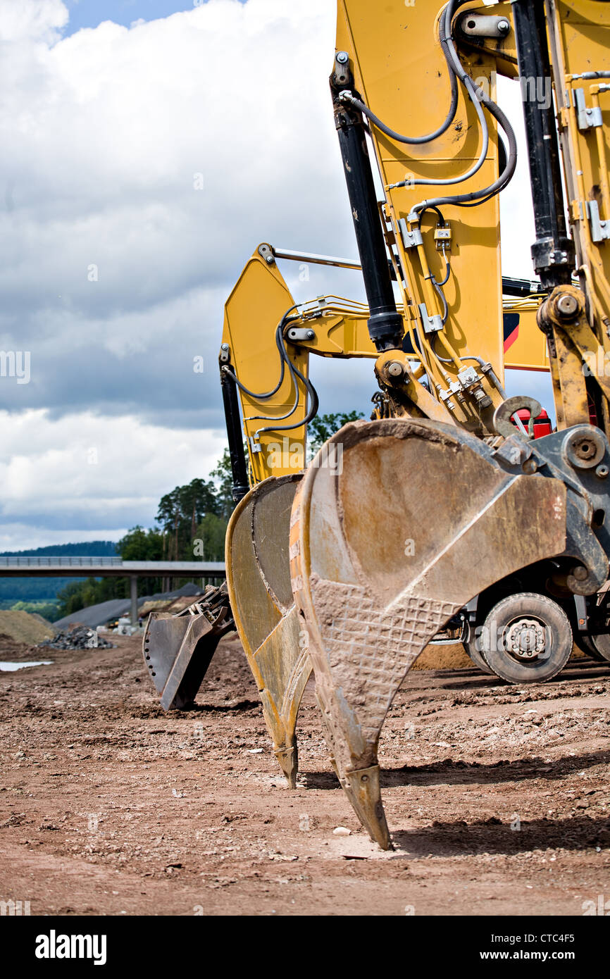 construction machines on neu motorway in Germany Stock Photo - Alamy
