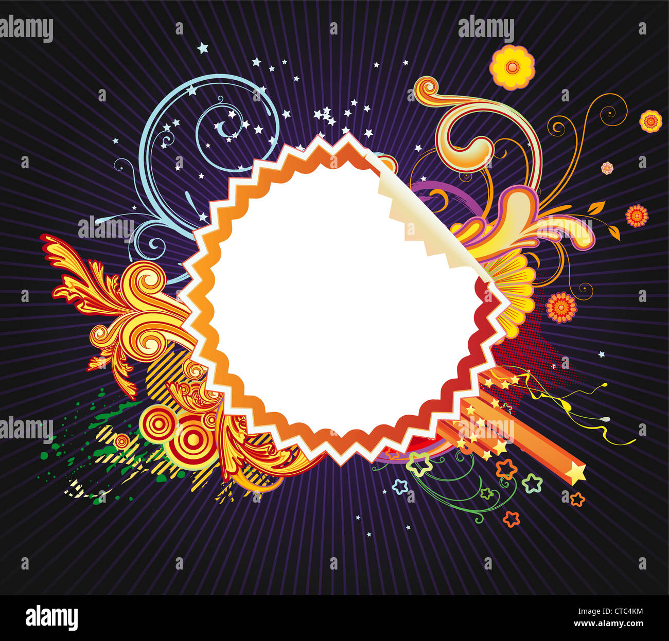 Vector illustration of funky styled design frame made of Peeling ...