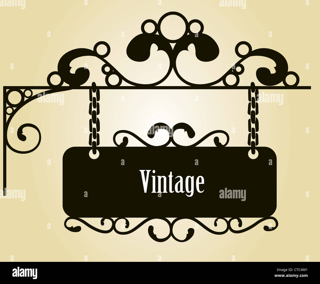 vector vintage wrought iron sign Stock Photo - Alamy