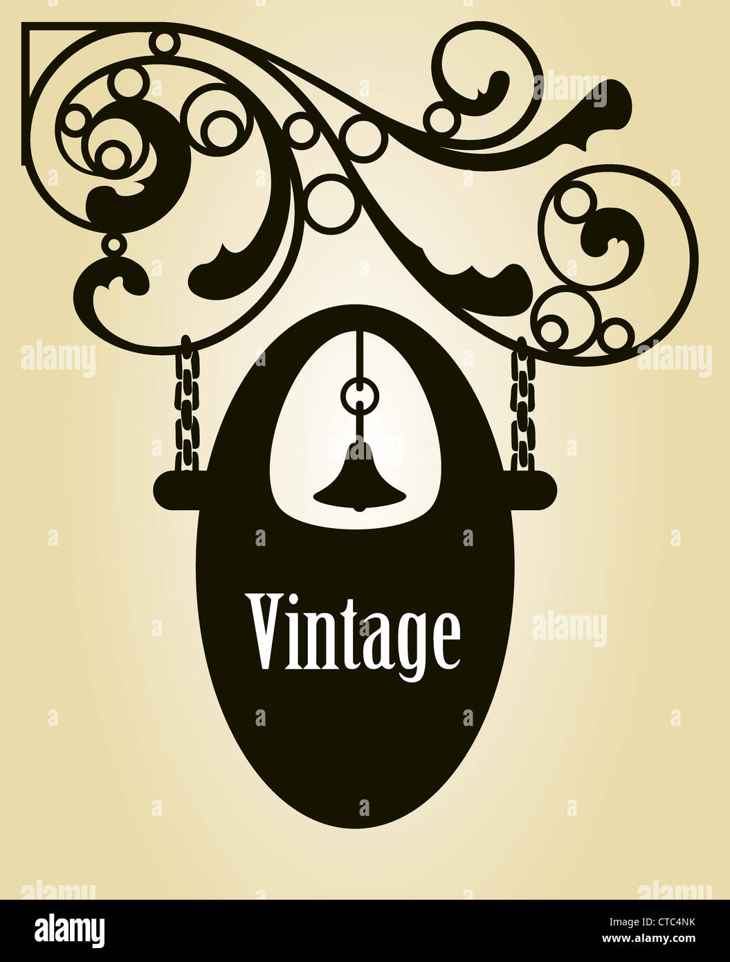 vector vintage wrought iron sign Stock Photo - Alamy
