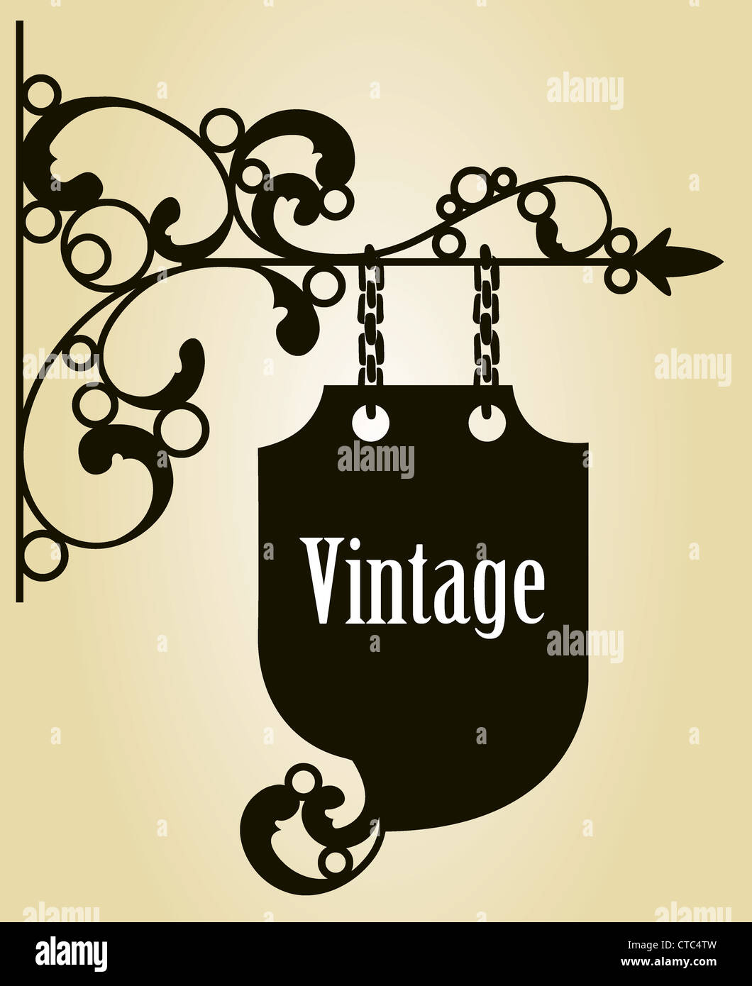 vector vintage wrought iron sign Stock Photo - Alamy