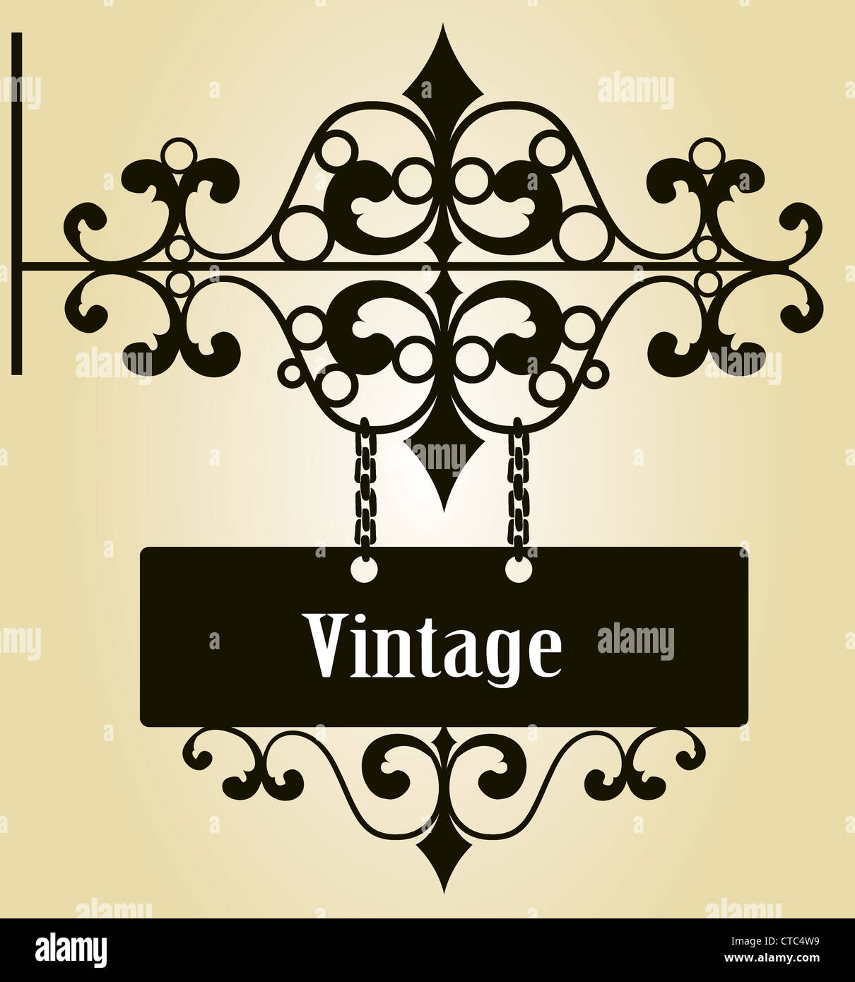 vector vintage wrought iron sign Stock Photo - Alamy