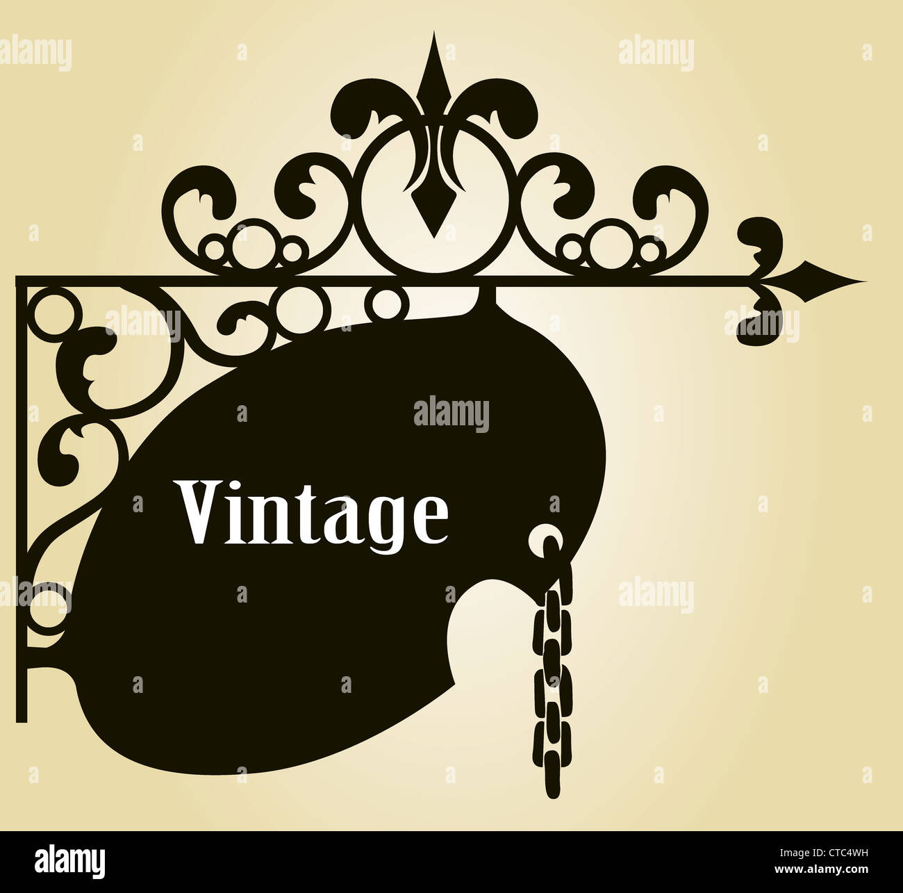 vector vintage wrought iron sign Stock Photo - Alamy