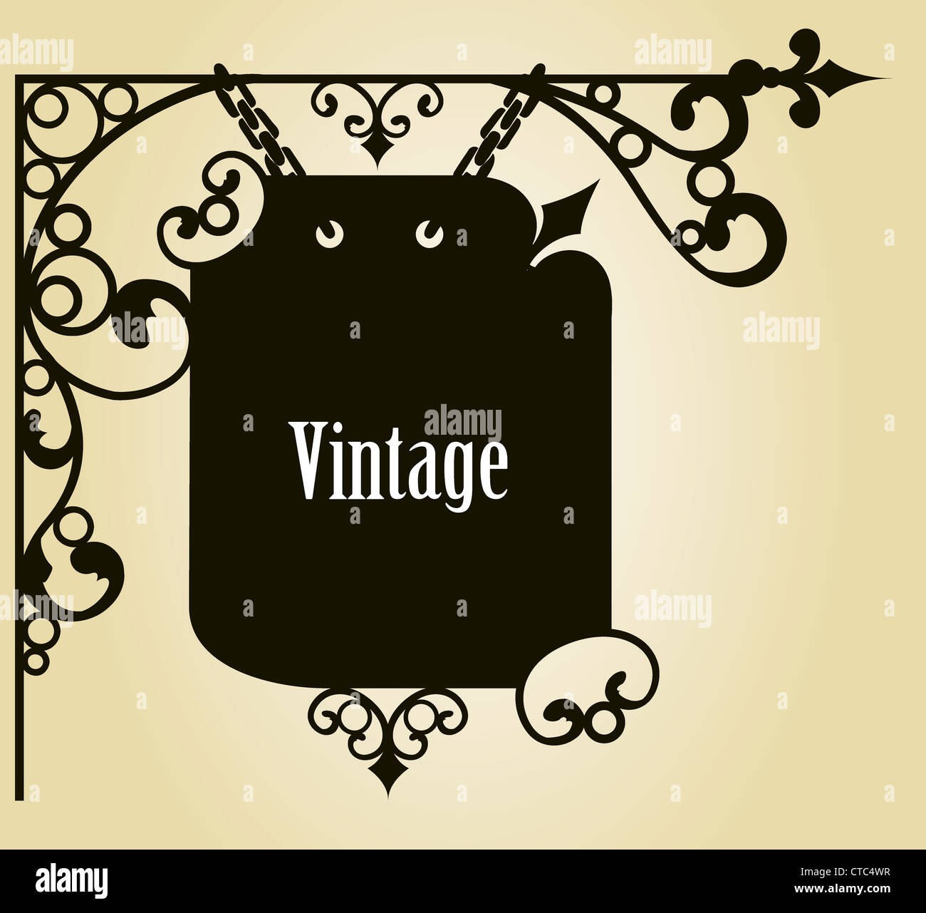 vector vintage wrought iron sign Stock Photo - Alamy