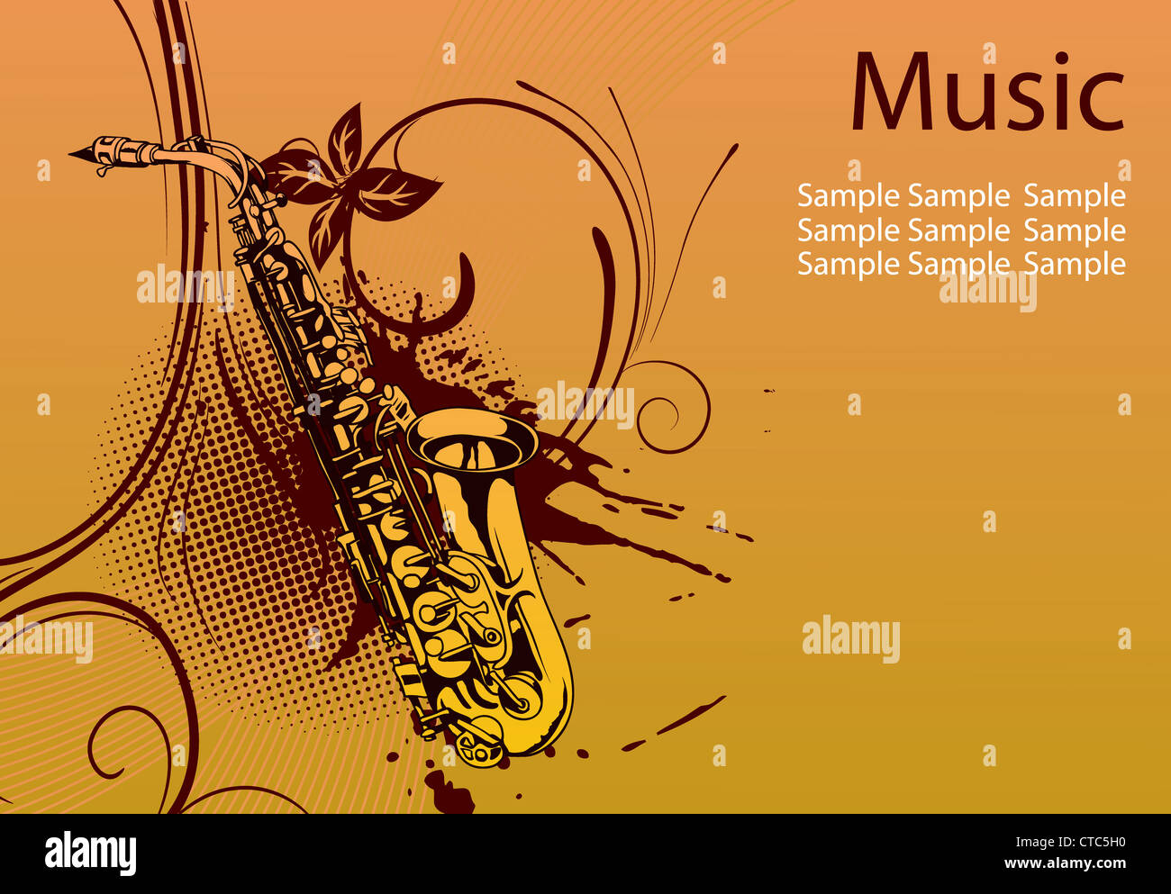 vector concert poster with gramophone Stock Photo - Alamy