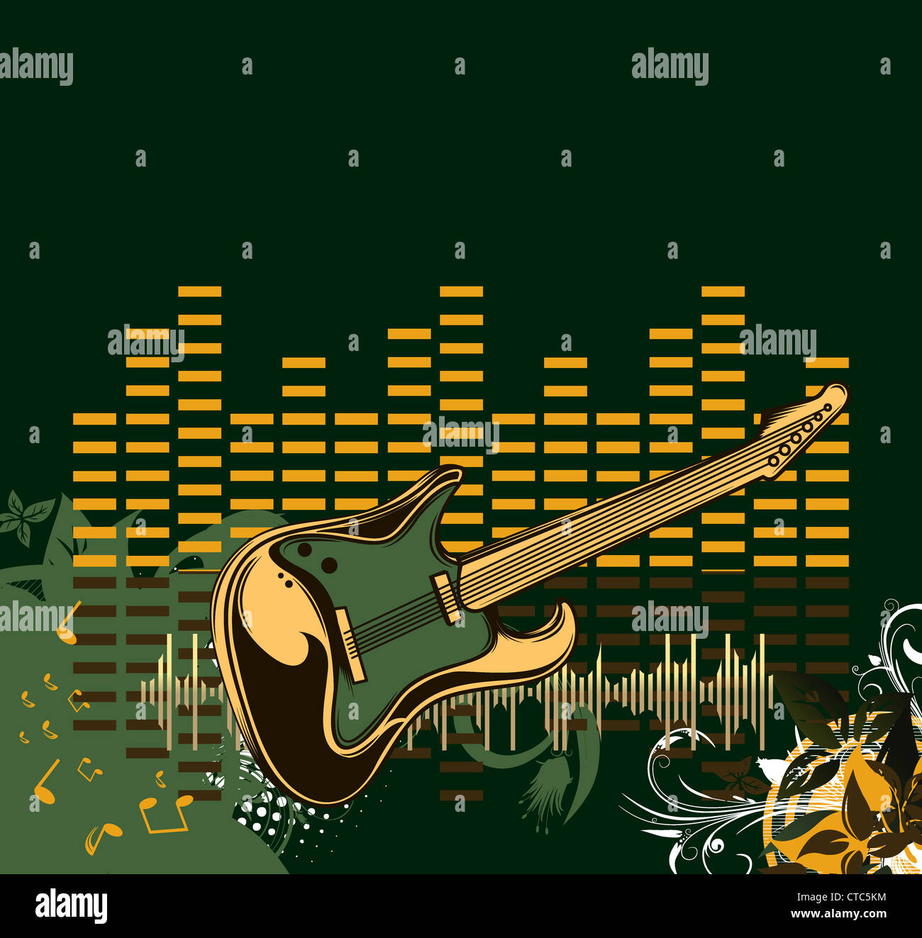 vector concert poster with guitar Stock Photo - Alamy