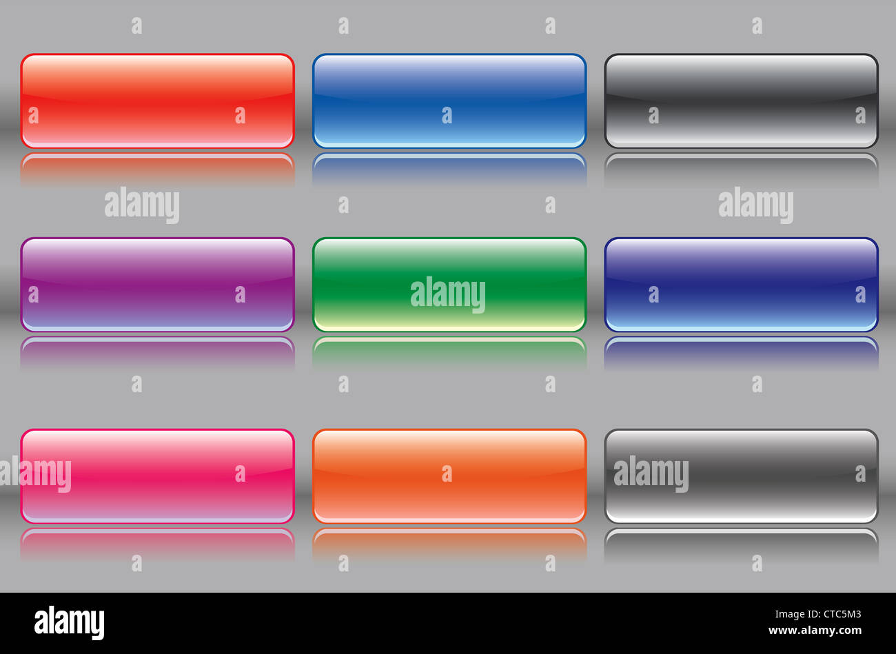 vector glossy buttons with shadow Stock Photo - Alamy
