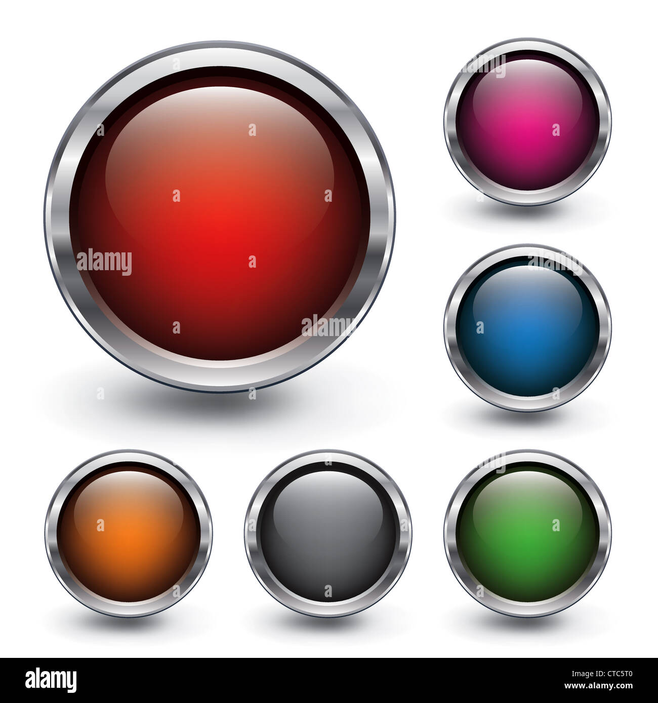 vector glossy buttons with shadow Stock Photo - Alamy