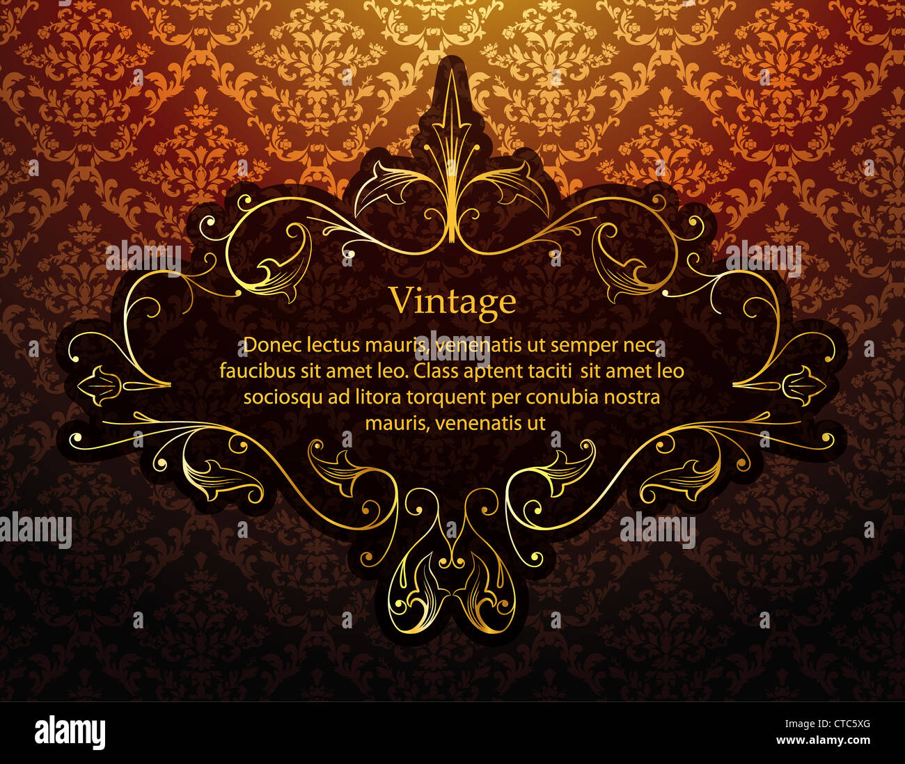 vector vintage gold floral frame Stock Photo - Alamy