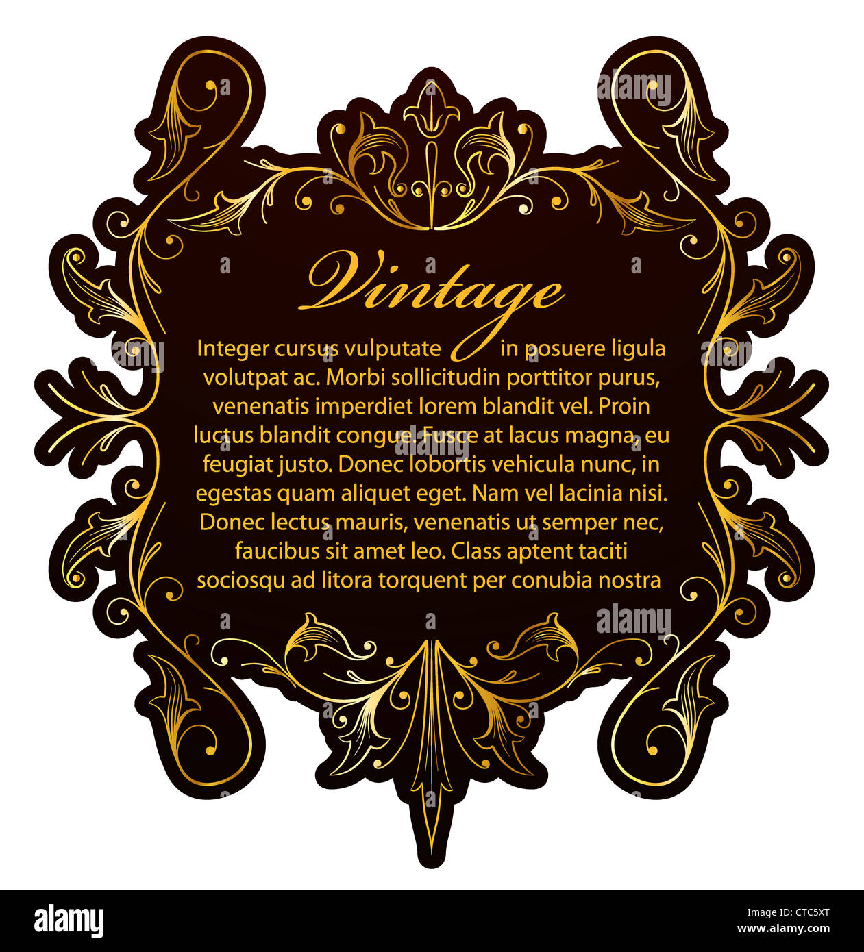 vector vintage gold floral frame Stock Photo - Alamy