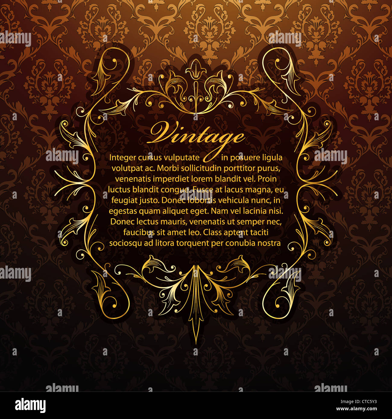 vector vintage gold floral frame Stock Photo - Alamy