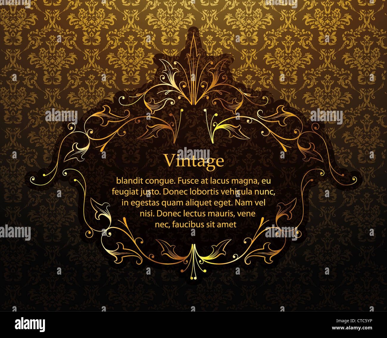 vector vintage gold floral frame Stock Photo - Alamy