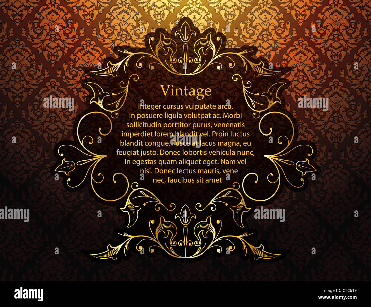 vector vintage gold floral frame Stock Photo - Alamy