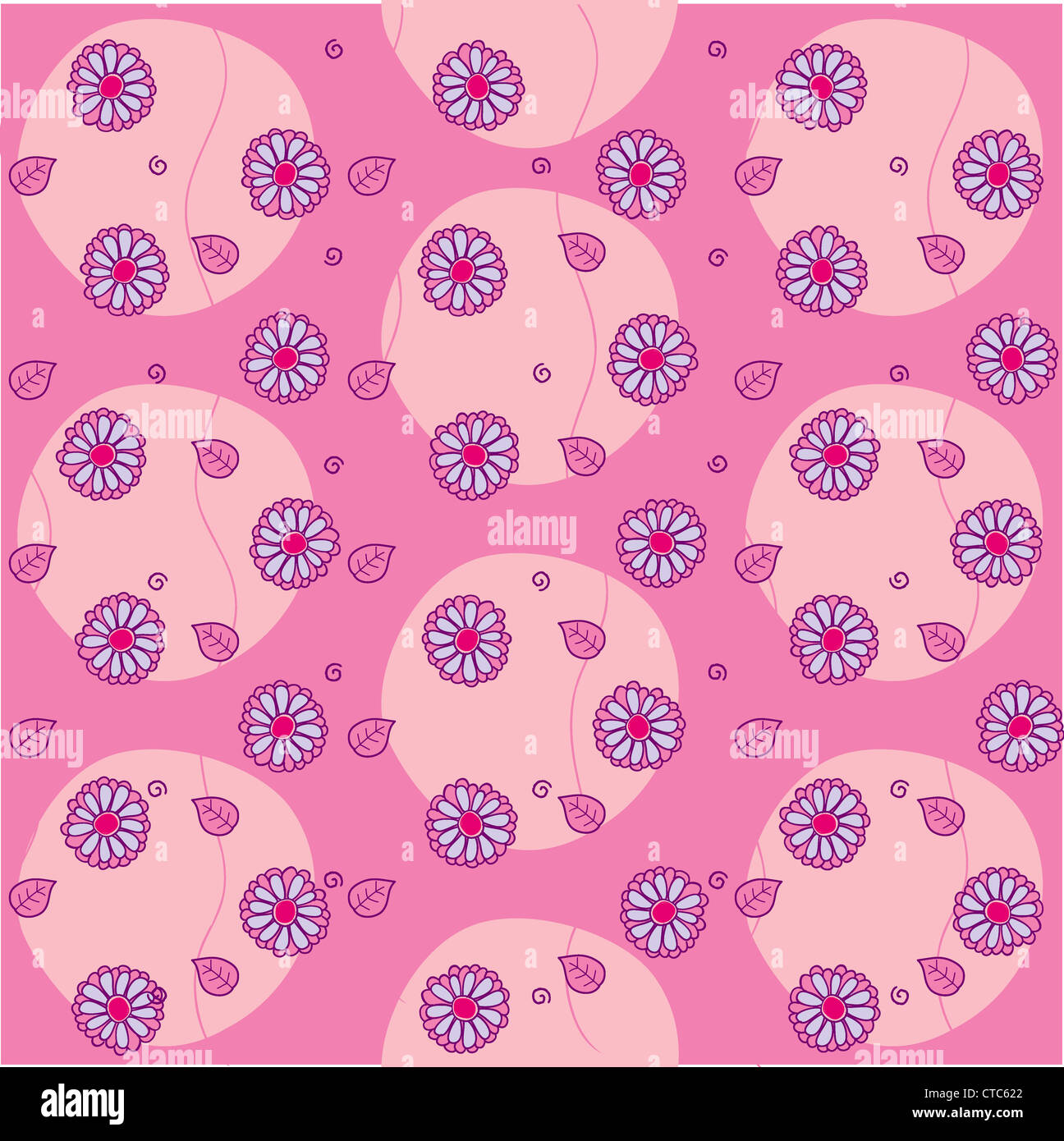 Vector illustration of retro abstract flowers Background. floral ...