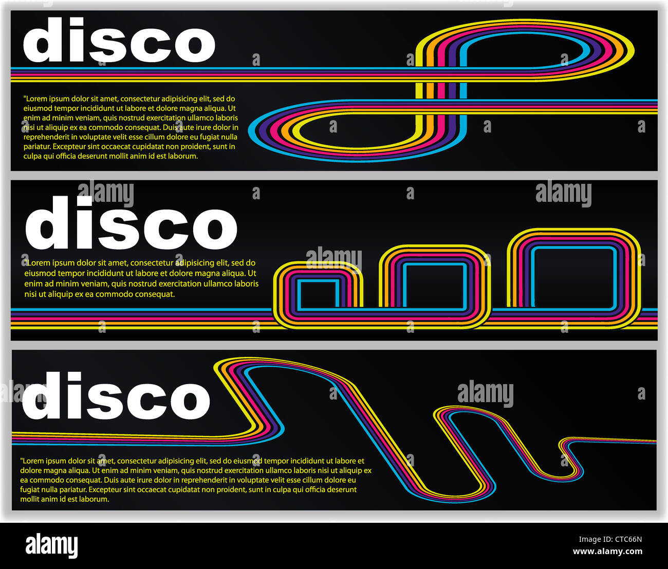 disco banners set vector illustration Stock Photo - Alamy