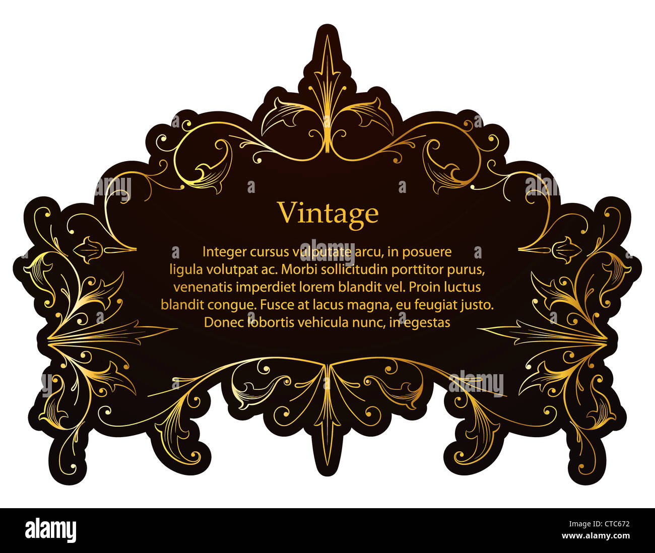 vector vintage gold floral frame Stock Photo - Alamy