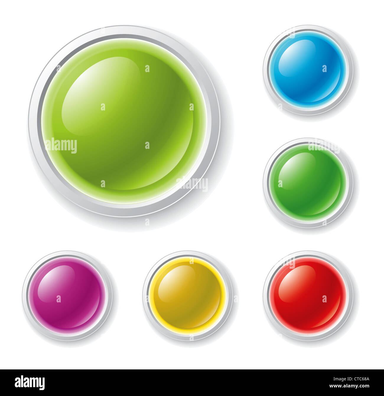 vector glossy buttons with shadow Stock Photo - Alamy
