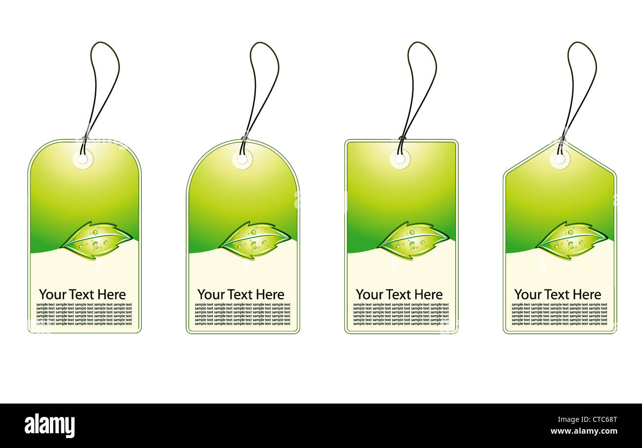 vector green shopping tags set Stock Photo - Alamy