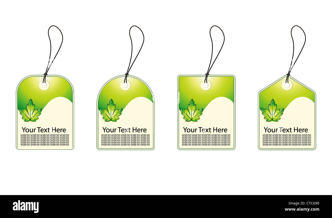 vector green shopping tags set Stock Photo - Alamy