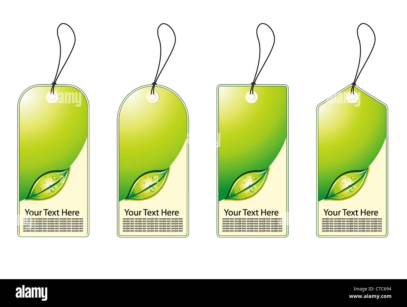 vector green shopping tags set Stock Photo - Alamy