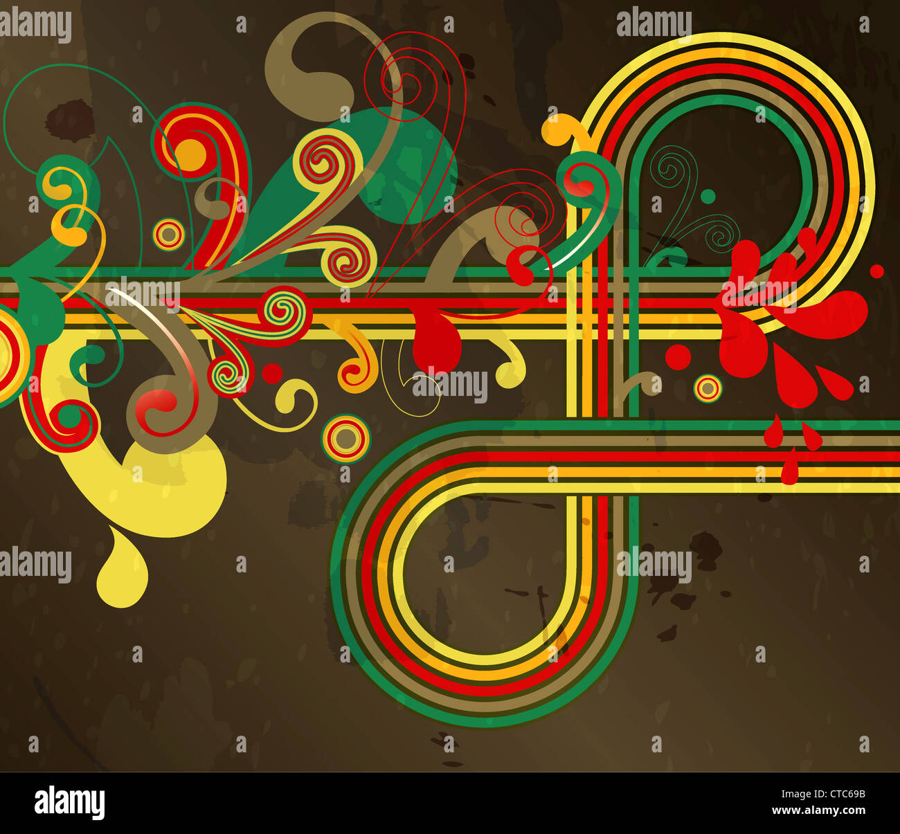 vector retro background with swirls Stock Photo - Alamy