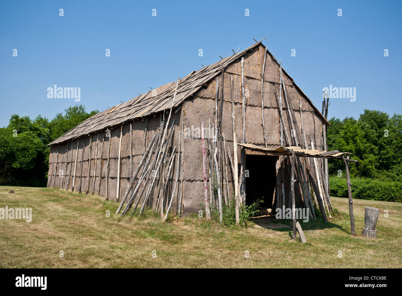 Bark Longhouse at Ganondagon State Historic Site, Victor, New York ...