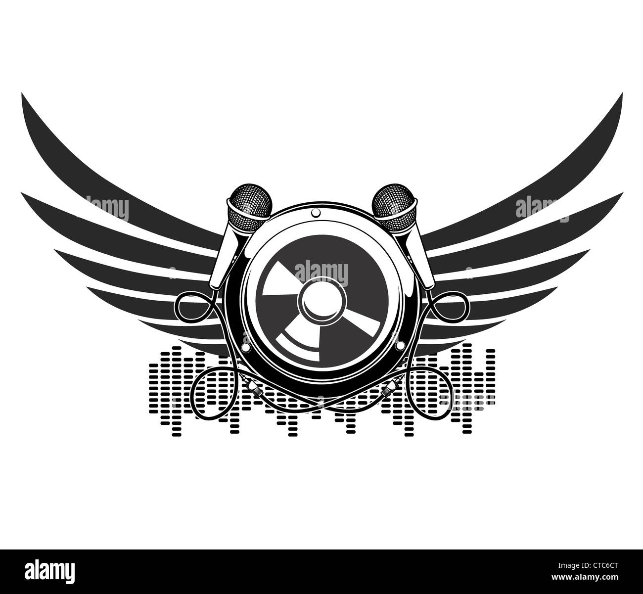 vector music emblem with speaker Stock Photo - Alamy
