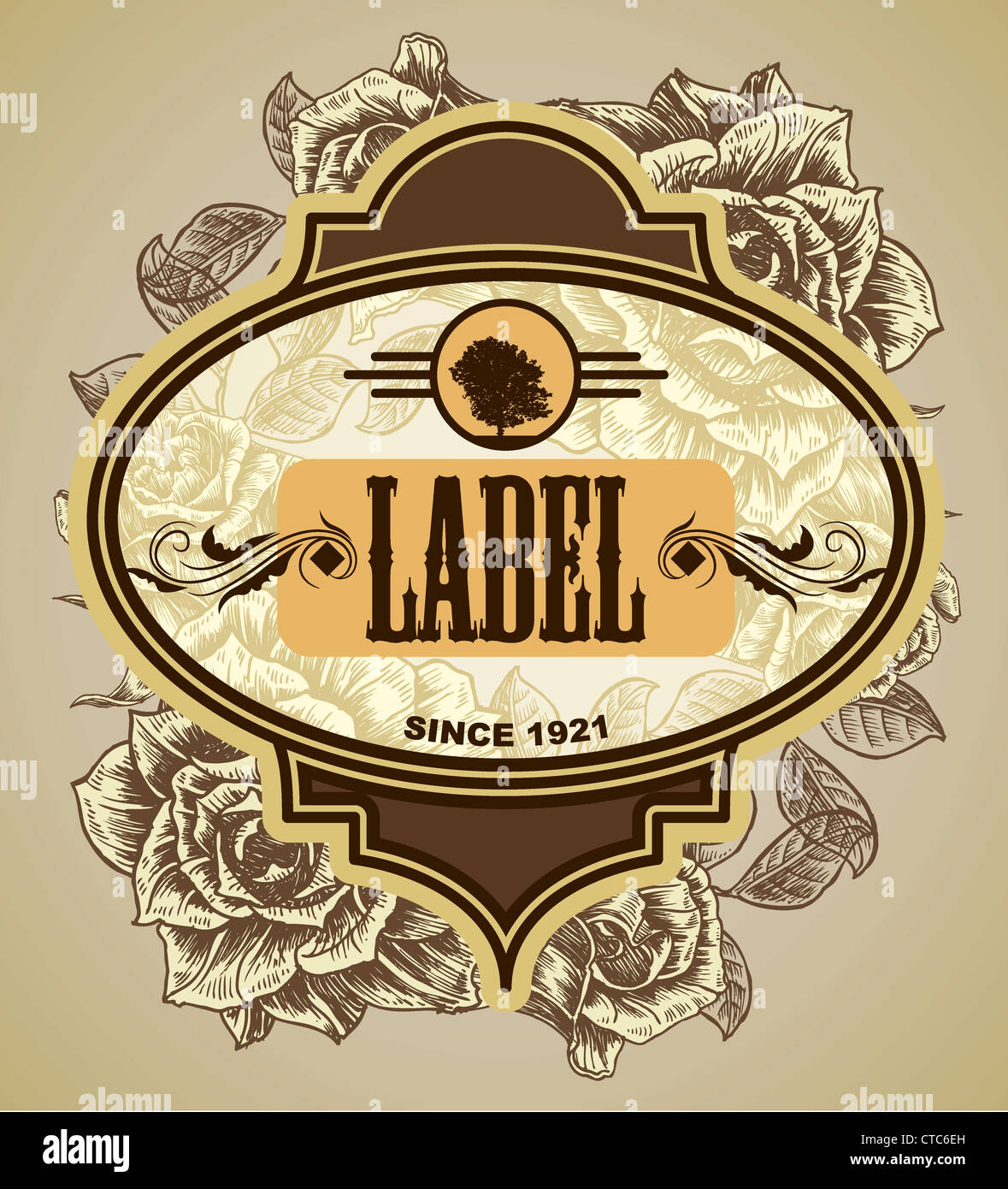vintage label vector illustration Stock Photo - Alamy