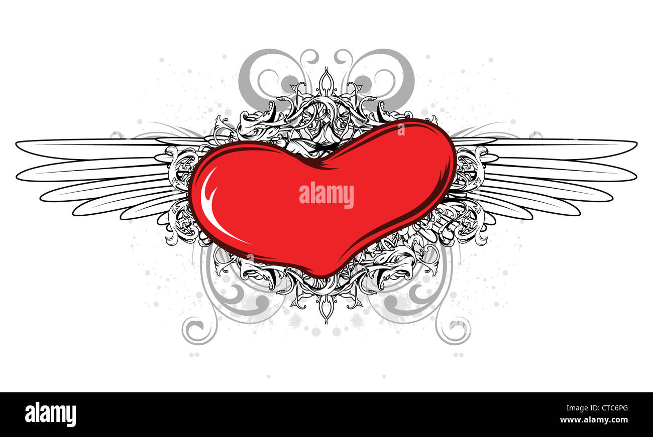 valentine heart emblem Stock Photo - Alamy
