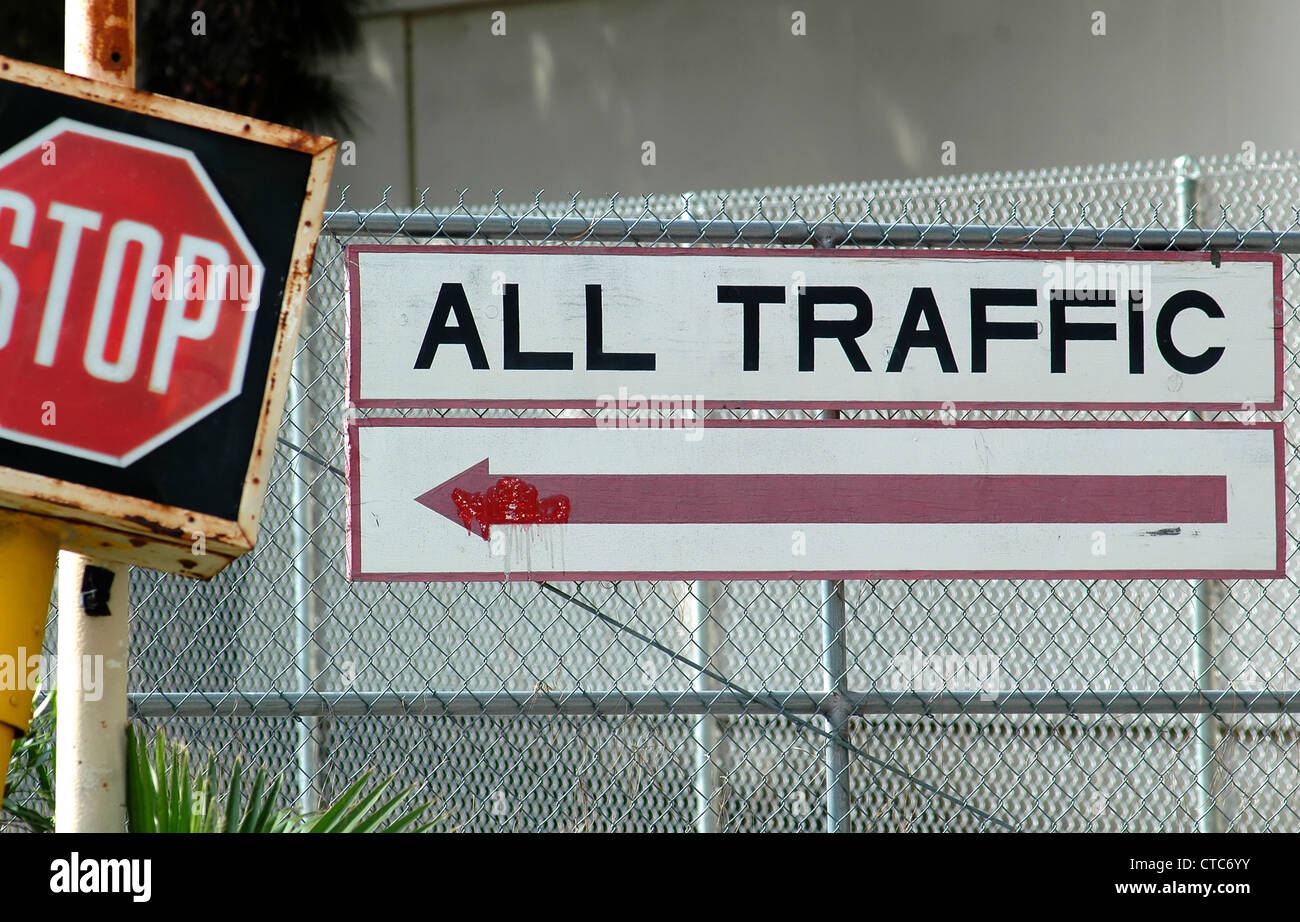 Vintage Traffic Sign Stock Photo - Alamy