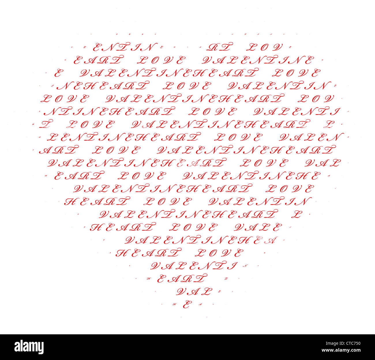 heart made of text Stock Photo - Alamy
