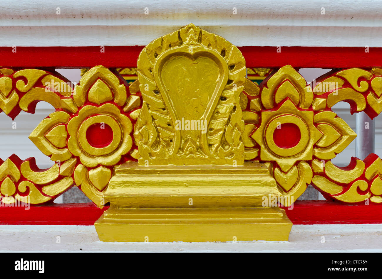 Decorate of buddhism temple wall Stock Photo - Alamy